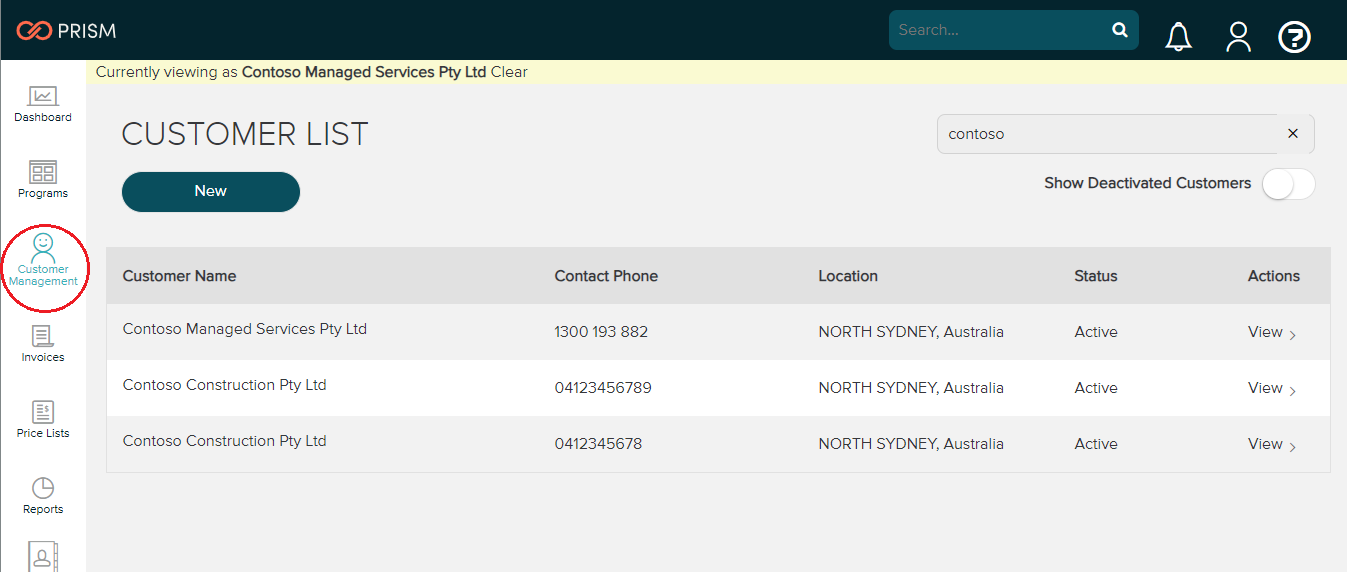Customer Management - PRISM Portal – Operations - APAC - Knowledge Base