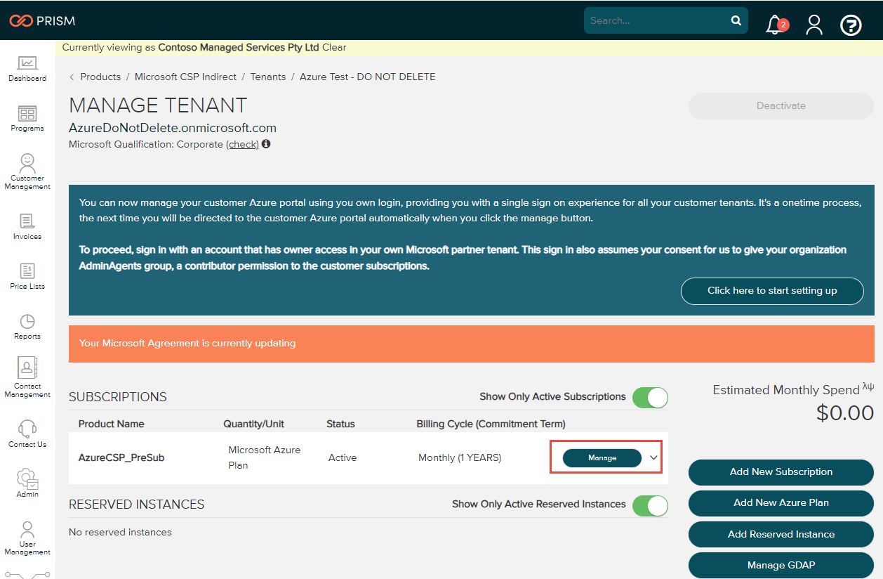 How To Set An Azure Spend Limit In Prism Operations Apac Knowledge Base