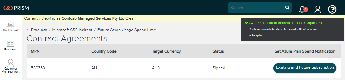How To Set An Azure Spend Limit In Prism Operations Apac Knowledge Base