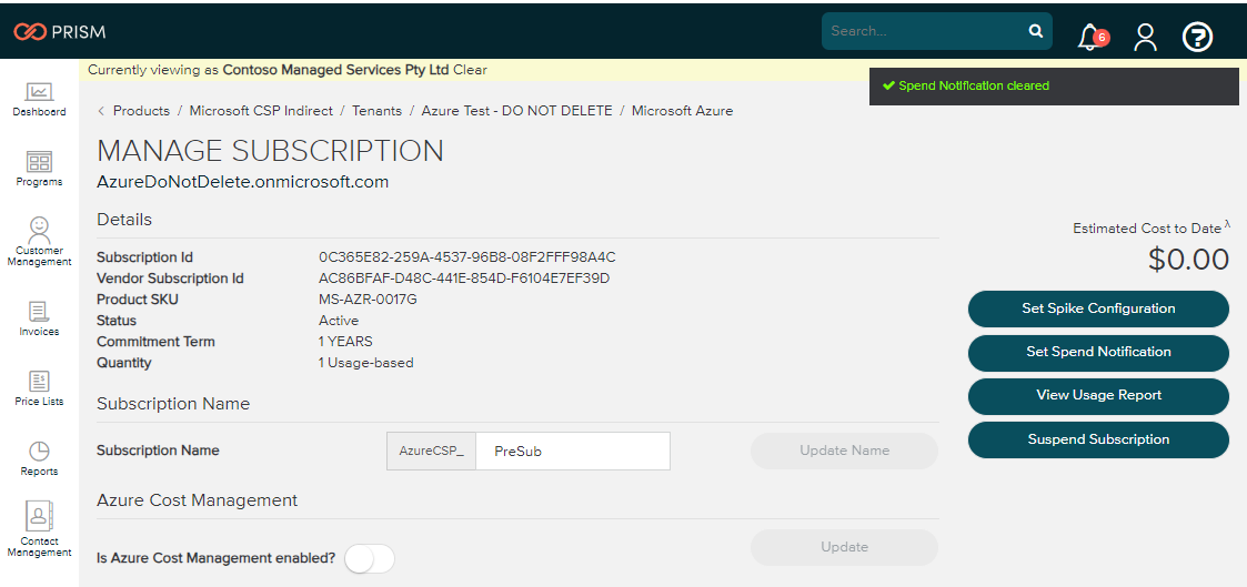 How to set an Azure spend limit in PRISM? – Operations - APAC ...