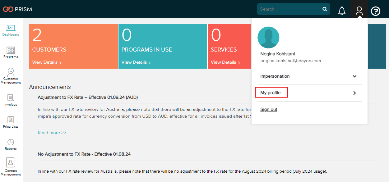PRISM Sign-In Experience Change – Operations - APAC - Knowledge Base
