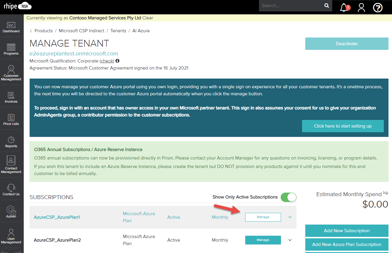 How To Enable Azure Cost Management Acm In Prism Operations Apac Knowledge Base