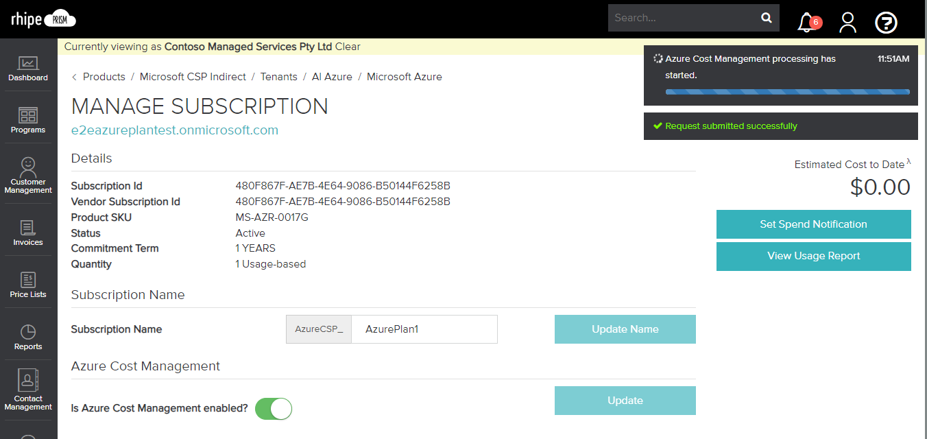 How To Enable Azure Cost Management Acm In Prism Operations Apac Knowledge Base