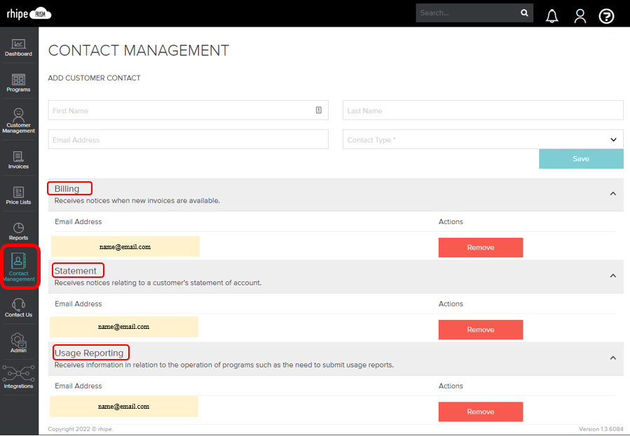Contact Management - PRISM Portal – Operations - APAC - Knowledge Base