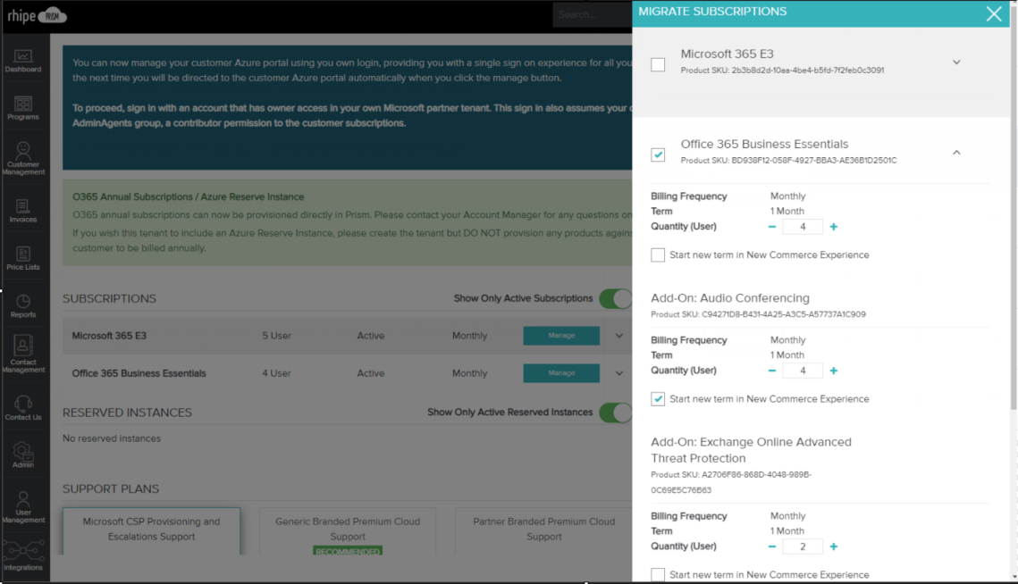 How to Convert a Subscription - New Commerce Experience (NCE ...
