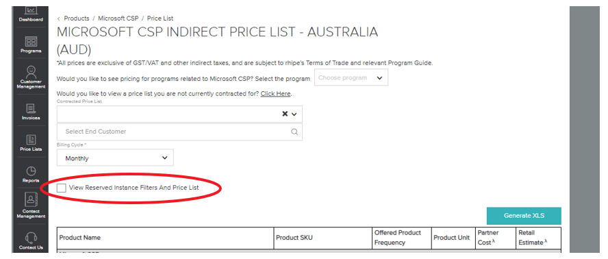 Azure Reserved Instance - Pricing & PriceLists – Operations - APAC ...