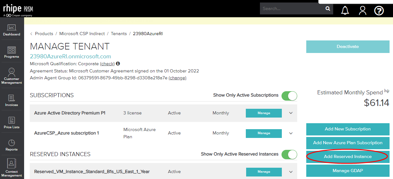 Azure Reserved Instance Ordering Provisioning Process Operations